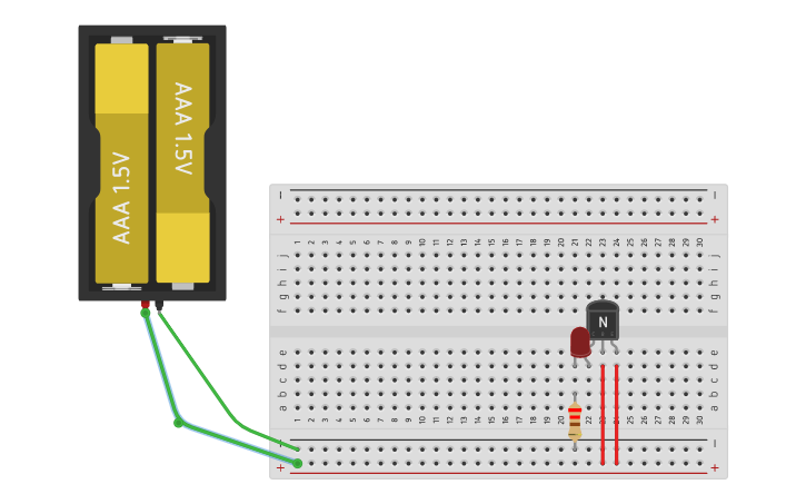 Circuit design transistor - Tinkercad