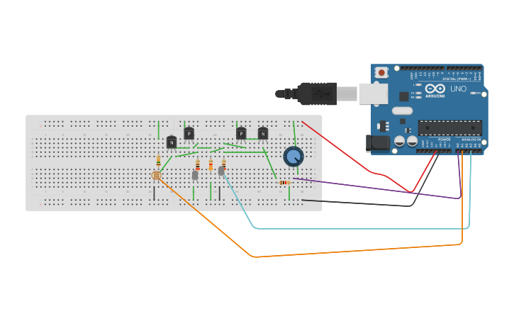 Circuit design Simulación Fotometro | Tinkercad