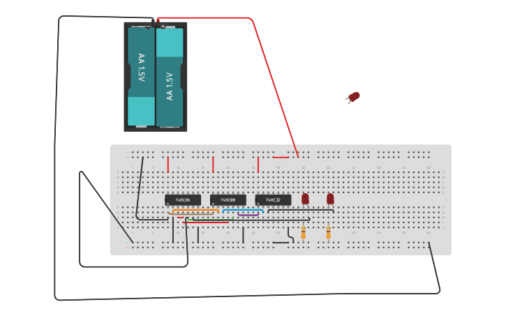 Circuit Design Full Adder Tinkercad