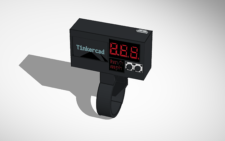 3D design bicycle handlebar mounted speedometer - Tinkercad