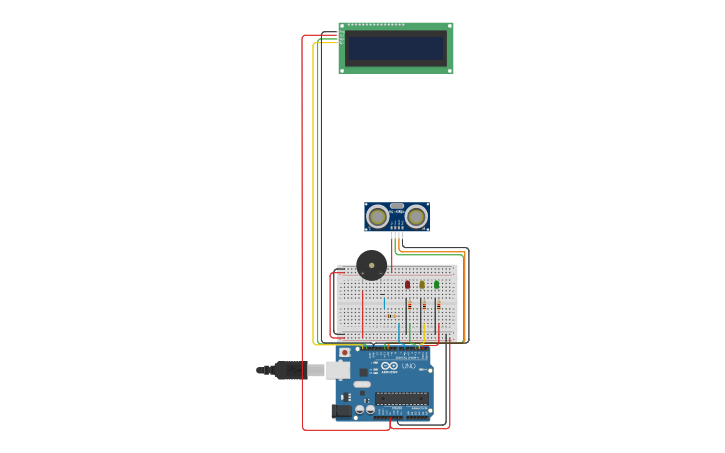 Circuit design Reverse Parking Sensor-Danitep | Tinkercad
