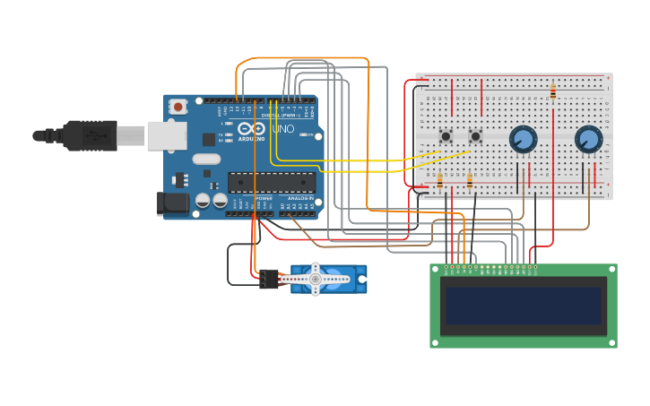 Circuit design tp N ° 9 CONTROL CON SERVO | Tinkercad