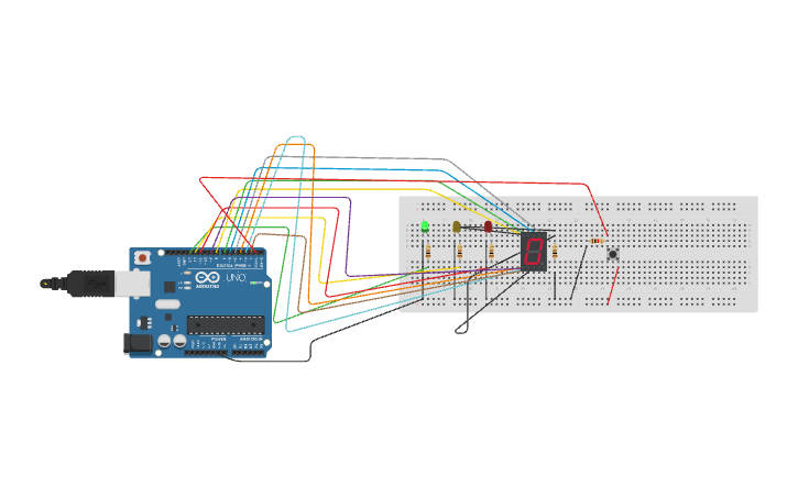 Circuit Design Traffic Light W Timer 7 Segment Display Tinkercad