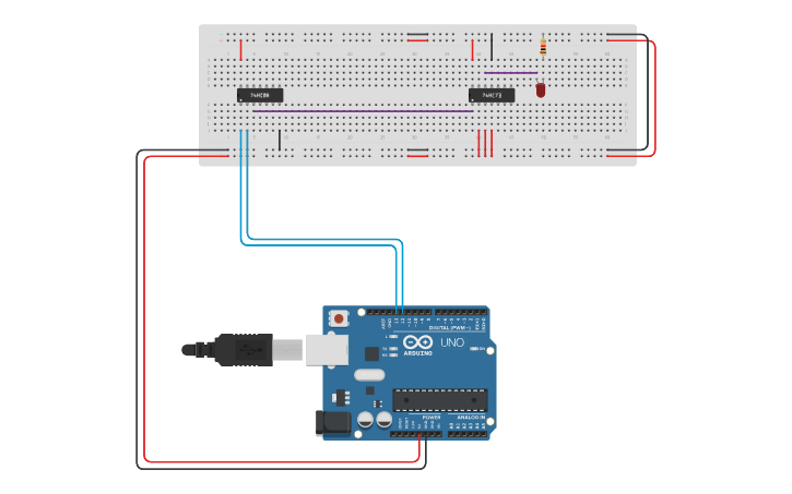 Circuit design Obtaining Required Signal using AND gate - Tinkercad