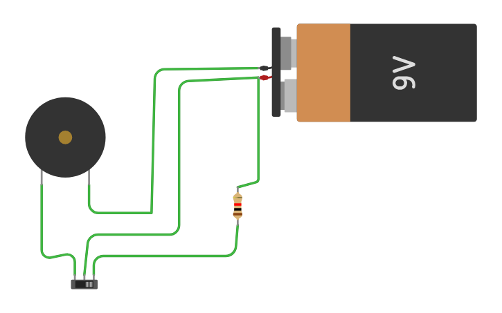 Circuit design piezo buzzer using slide switch - Tinkercad
