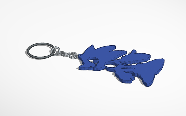 3D design sonic keychain submit - Tinkercad