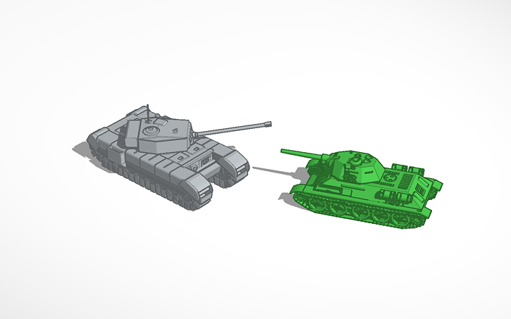 3D design Army Tank - Tinkercad