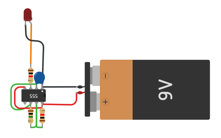 Circuit Design Led Blink 555 Timer時間 Tinkercad