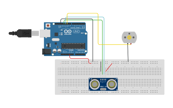 Circuit design Arduino sensor con motor Ana Gómez | Tinkercad