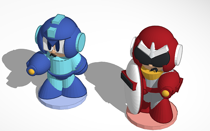 3D design Mega Man & Proto Man - Tinkercad