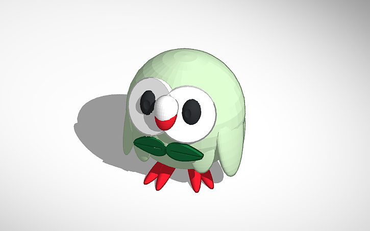 3D design shiny rowlet - Tinkercad