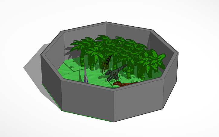 3D design Jurassic World Raptor Paddock - Tinkercad