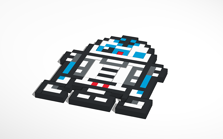 3D design Pixel Art R2-D2 - Tinkercad