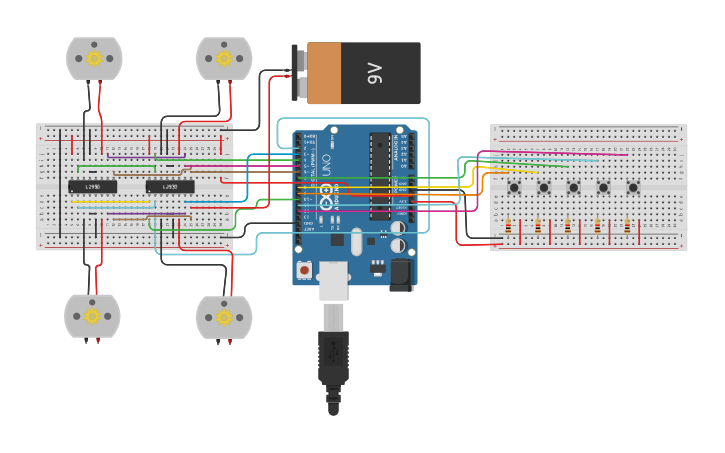 Circuit Design Arduino Controlled Robot Tinkercad 4461