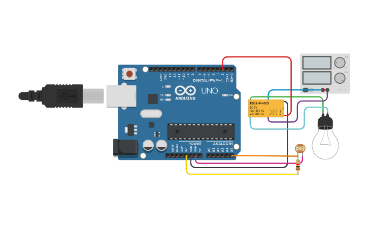 Circuit design Relay - Tinkercad