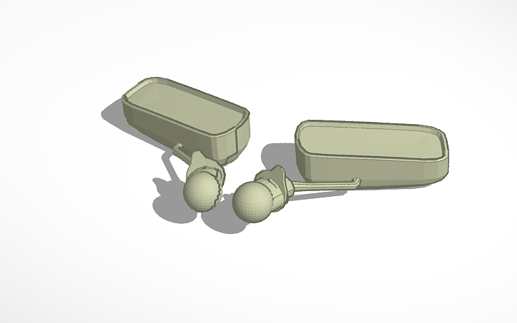 3D design side mirrors - Tinkercad