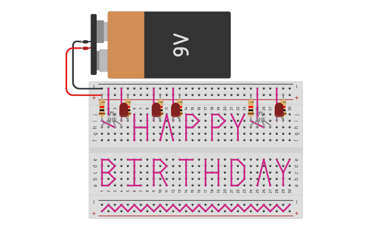 Circuit design Happy Birthday TinkerCad | Tinkercad