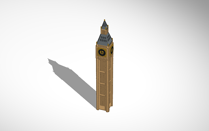 3D design Big Ben/Elizabeth Tower (Build to scale) - Tinkercad