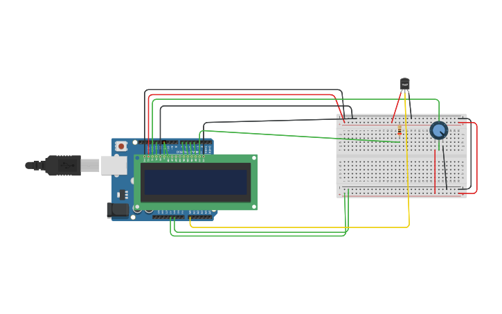 Circuit design Temperature sensor - Tinkercad