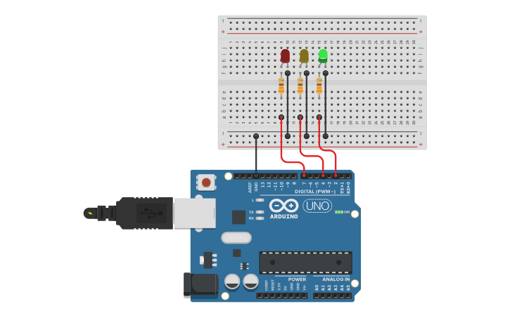Circuit design Semaforo_Arduino - Tinkercad