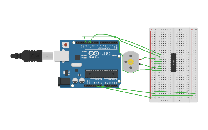 Circuit design dc motor with arduino - Tinkercad