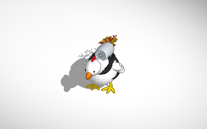 3D design chicken with a jetpack | Tinkercad