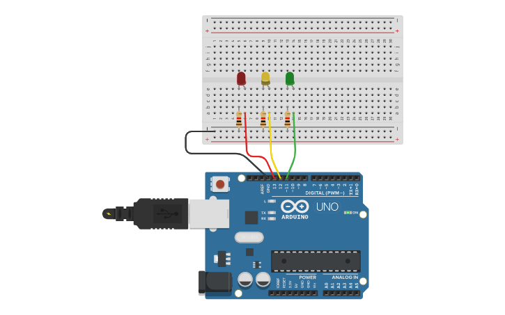 Circuit design circuito basico con arduino - Tinkercad