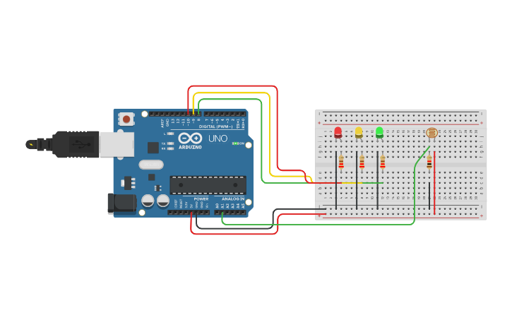 Circuit Design Sensor Cahaya Tinkercad 