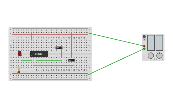 Circuit design NOR GATE - Tinkercad