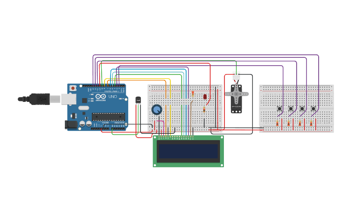 Circuit design Coffee Machine - Tinkercad