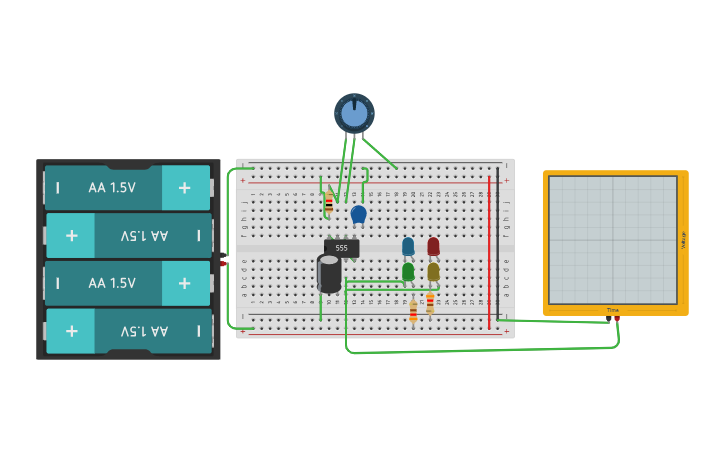 Circuit design timer 555 | Tinkercad