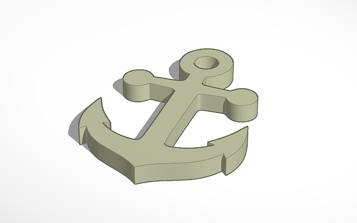 3D design Anchor Keychain - Tinkercad