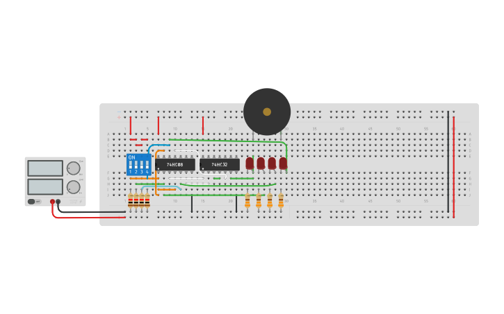 Circuit design Sistema de alarma - Tinkercad
