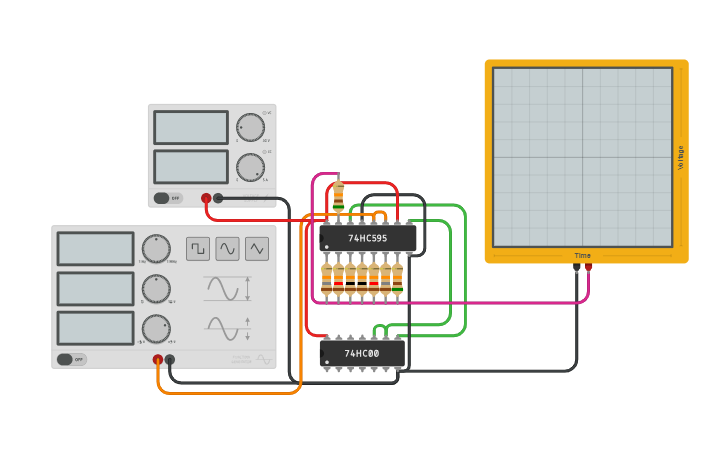 Circuit Design Sine Wave Generator Using Shift Register Tinkercad