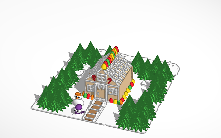 3D design Gingerbread House - Tinkercad