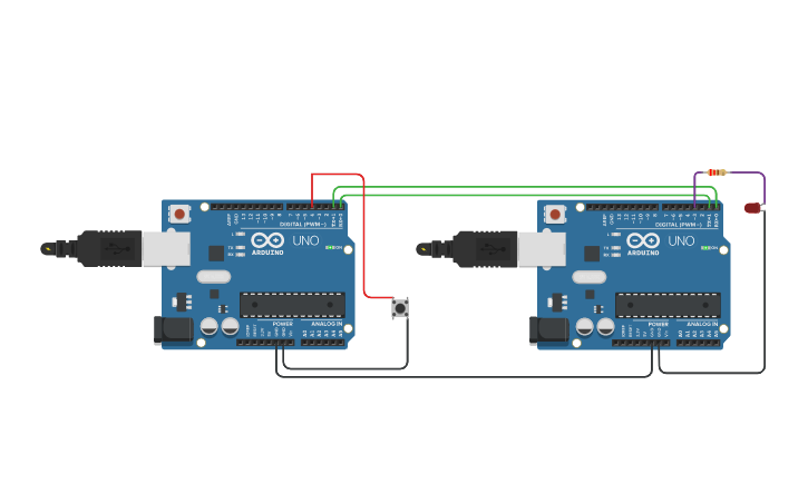 Circuit Design Serial Communication With Button Tinkercad