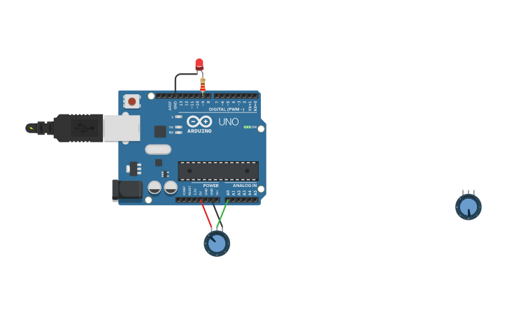 Circuit Design Example 4 Variable Resistor Sensor Tinkercad