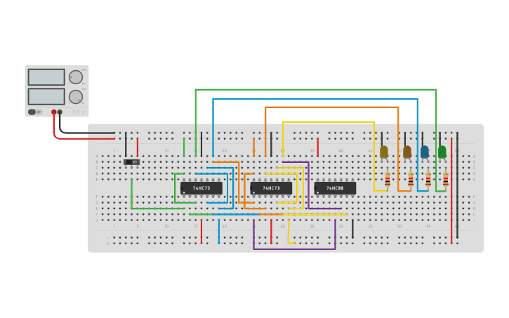 Circuit design Decade Counter B319015 | Tinkercad