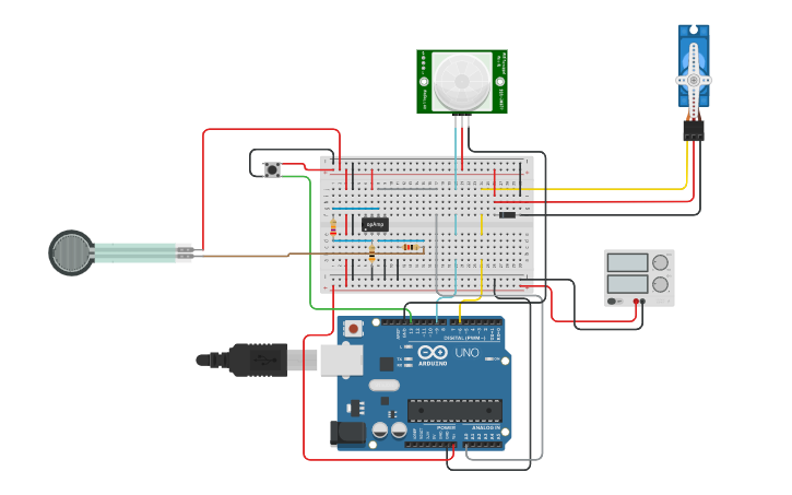 Circuit design SMART Stove TinkerCAD - Tinkercad