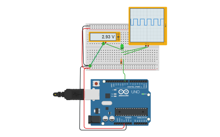 Circuit design Fading LED - Tinkercad