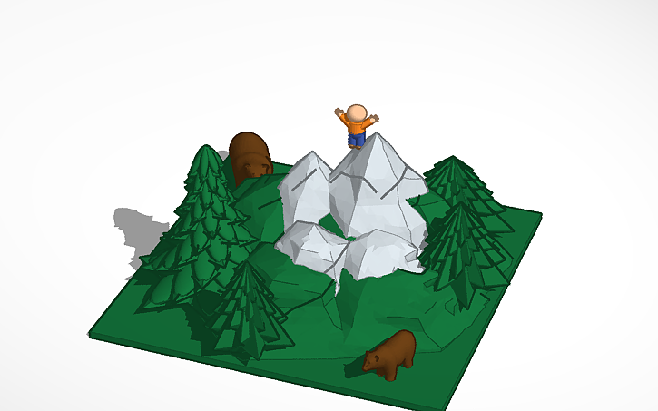 3D design Mountain Landscape - Tinkercad