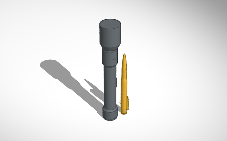 3D design 90. cal bullet - Tinkercad