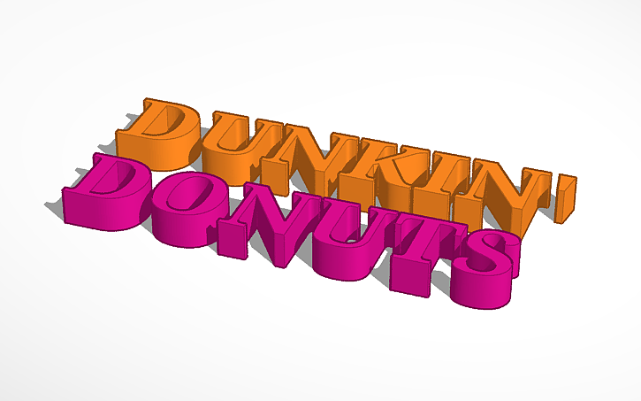 3D design Geo's 1976 logo of Dunkin Donuts - Tinkercad