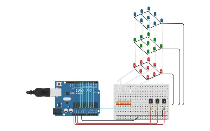 Circuit design Cubo LED - Tinkercad