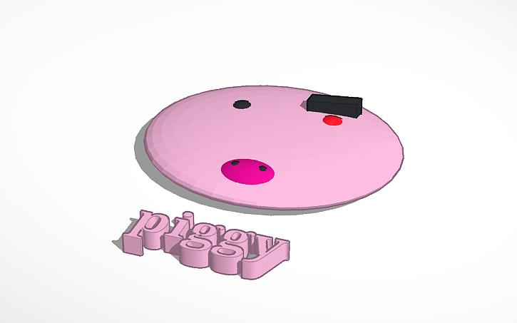 3D design Piggy's face (roblox) | Tinkercad