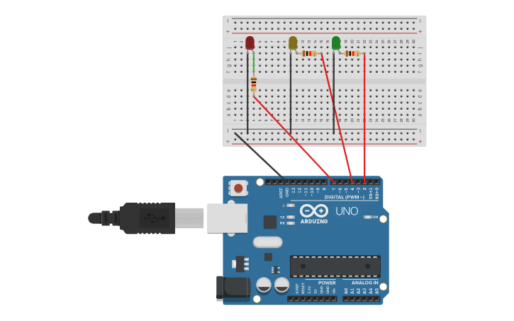 Circuit design Traffic_Signal - Tinkercad