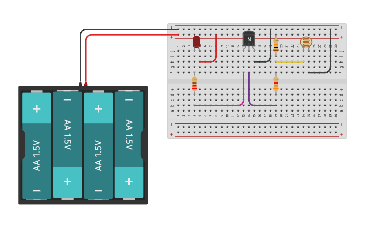 Circuit Design Detector De Oscuridad Tinkercad