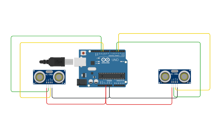 Circuit design Bi-directional Visitor Counter - Tinkercad