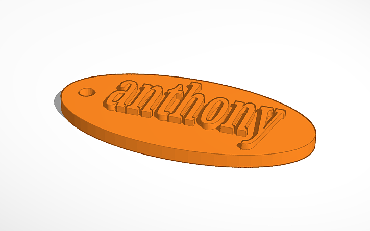 3D design name tag - Tinkercad