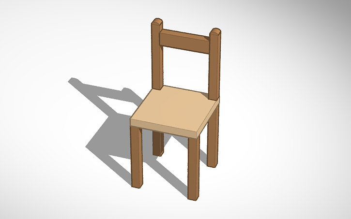 3D design Wooden chair - Tinkercad